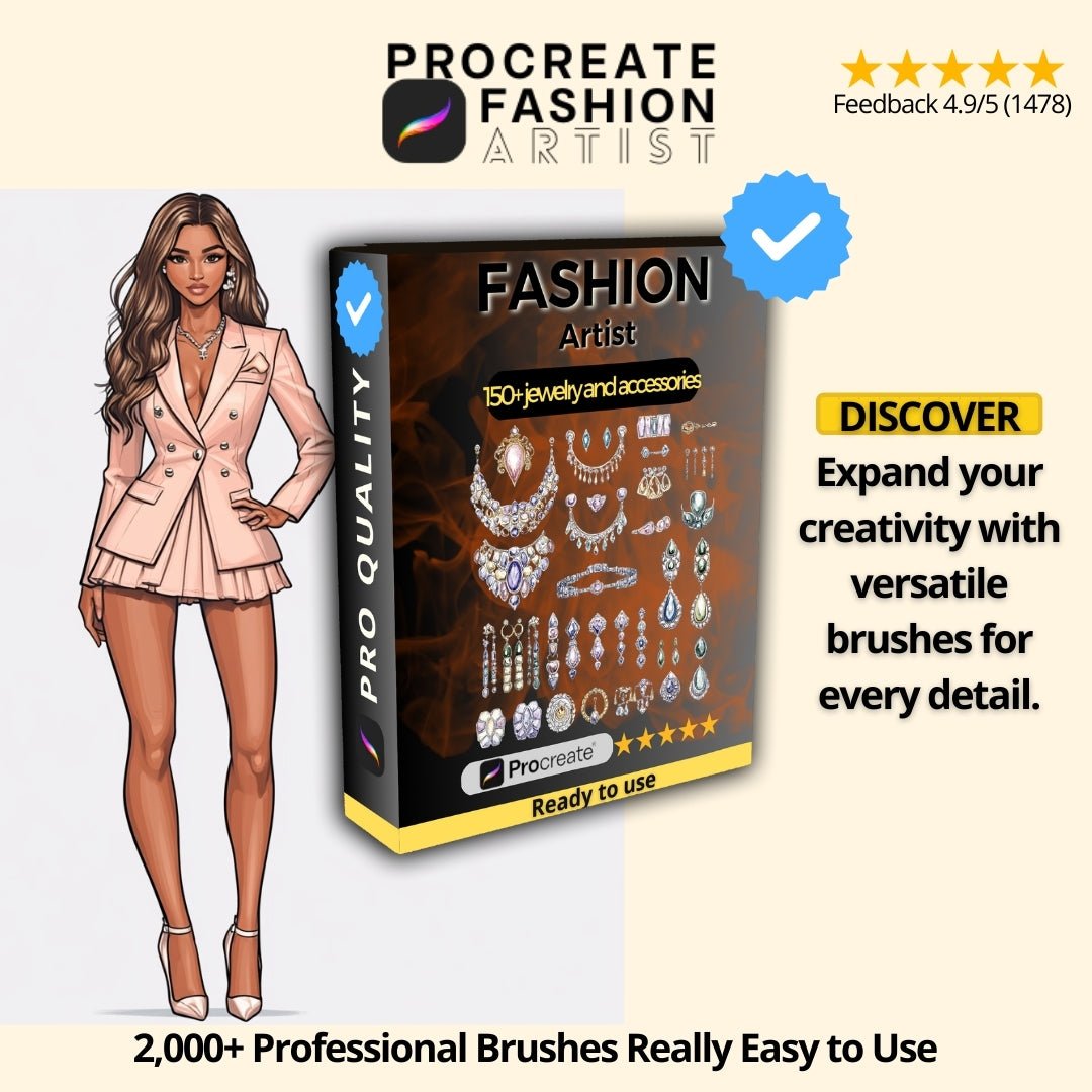 Procreate Fashion Bundle – 1800+ Procreate Brushes & Templates ...